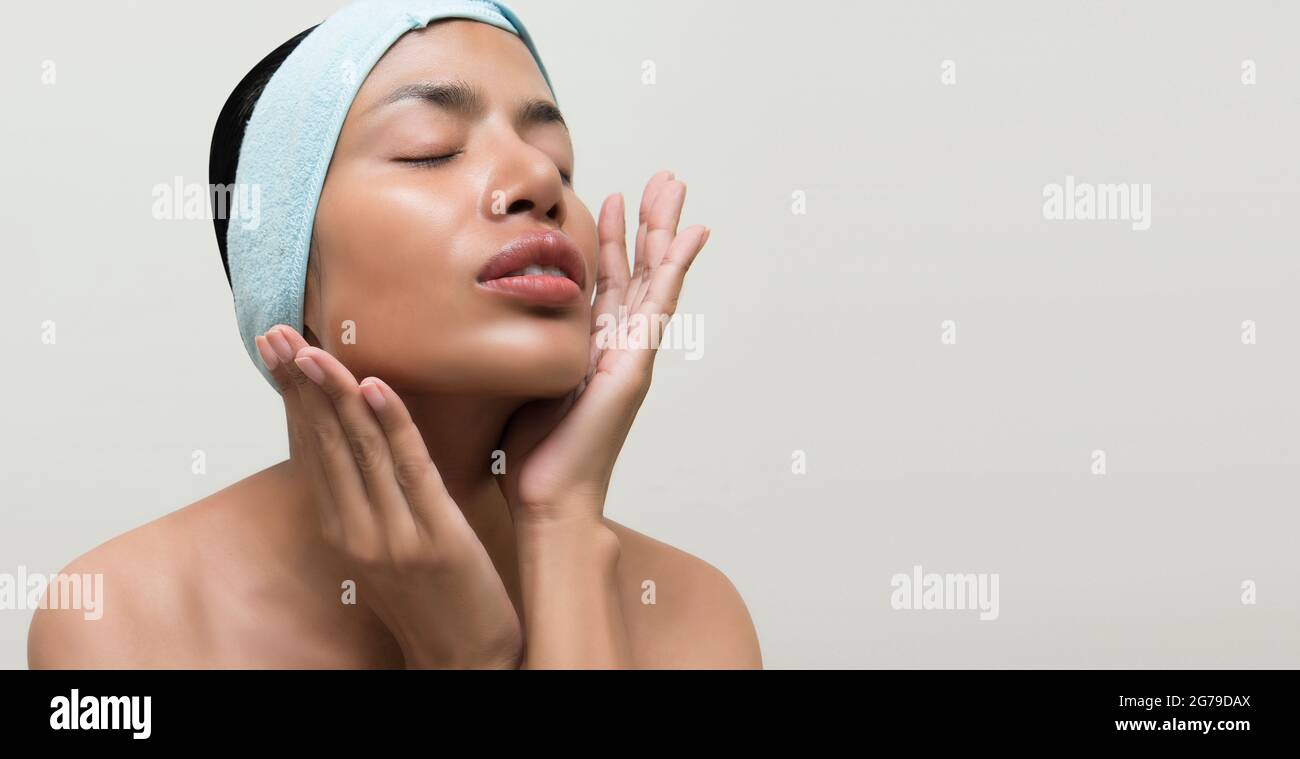 Blurry of woman with very oily skin.Include the bumpy, sensitive ...