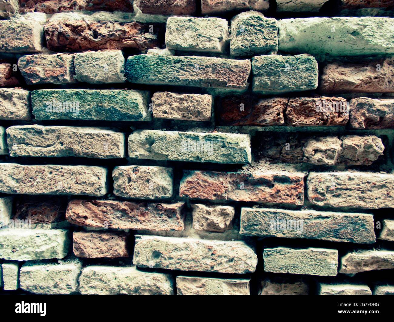 Construction background, dirt and grunge warehouse brick wall texture ...