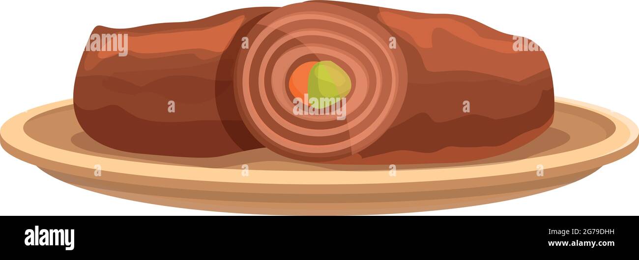 Meat roll icon cartoon vector. Chicken food. Wrap meat roll Stock ...