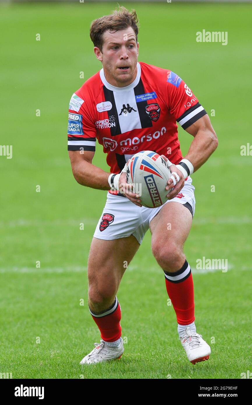 Castleford, England - 11 July 2021 - Chris Atkin (18) of Salford Red ...