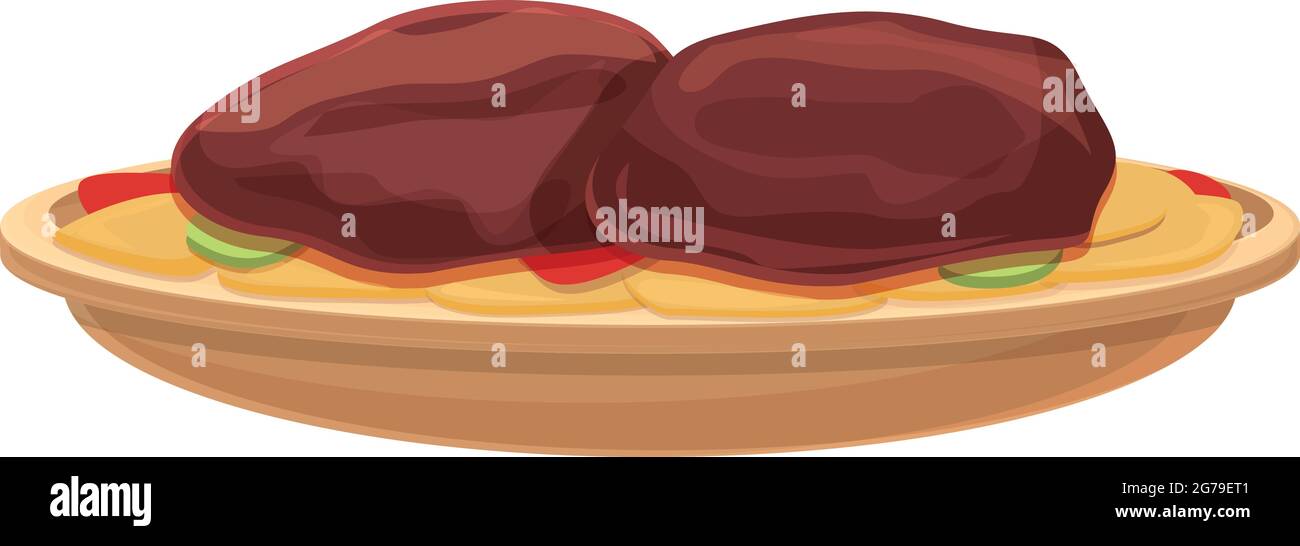 Meat cutlet icon cartoon vector. Beef pork. Steak bacon food Stock ...