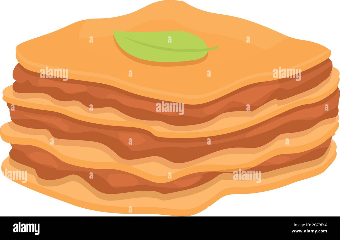 Italian lasagna icon cartoon vector. Pasta lasagne. Meat dish food ...