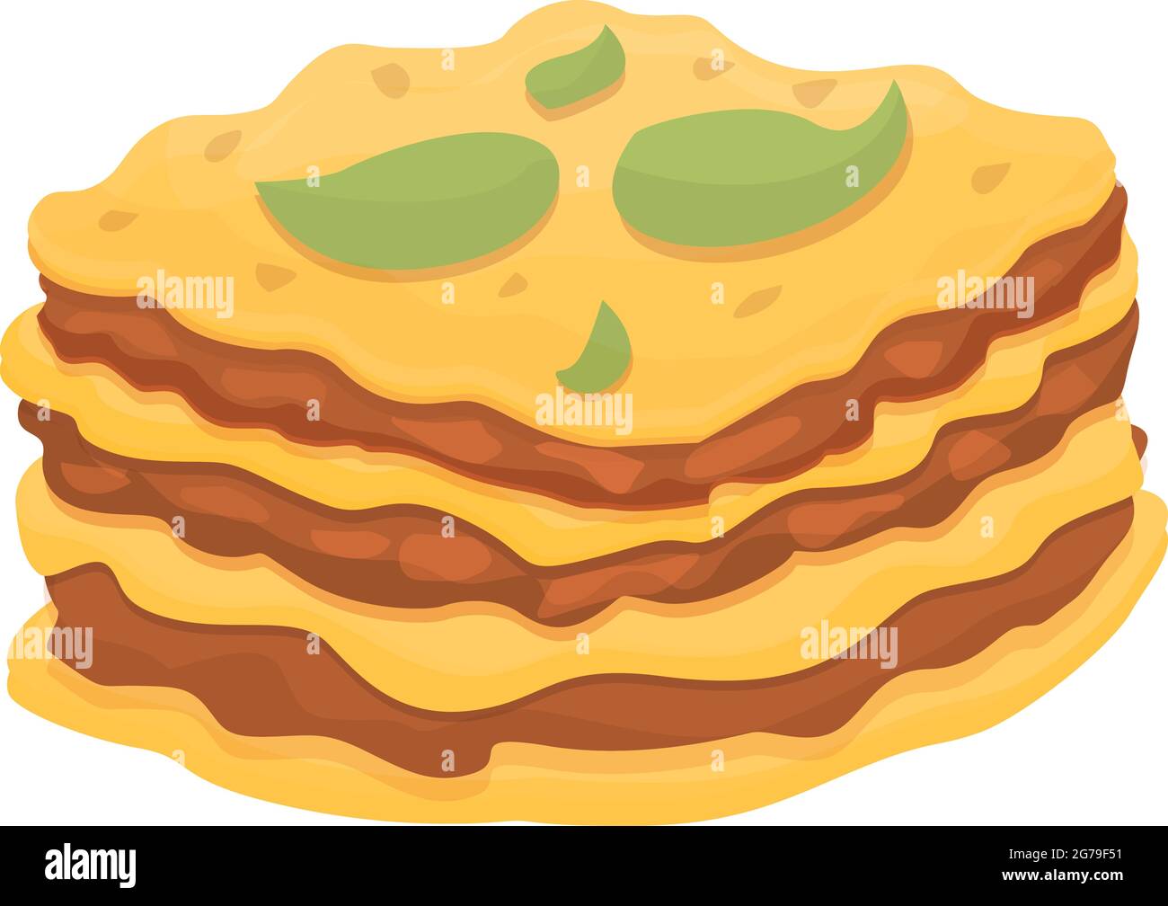 Cooked lasagna icon cartoon vector. Bolognese lasagne. Italian dish ...