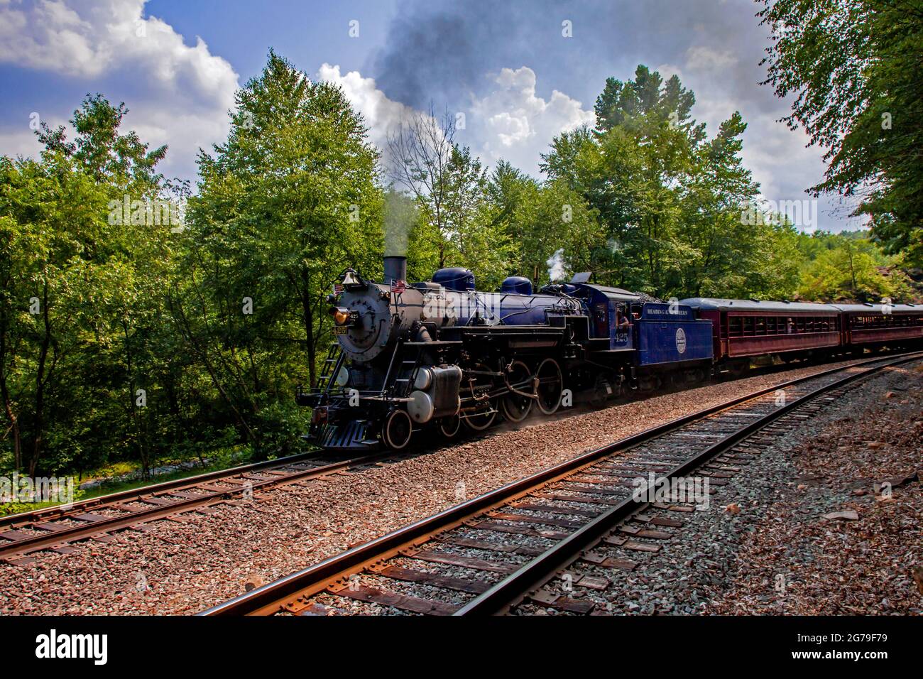 Reading Blue Mountain and Northern Railroad 425 is a 4-6-2 light "Pacific" type steam locomotive ...
