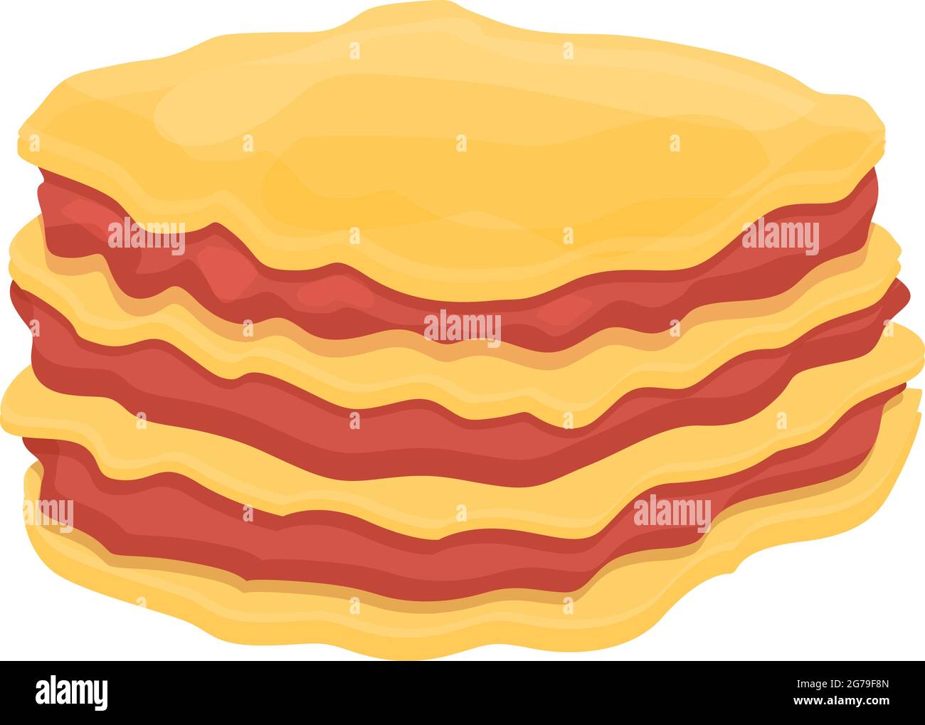 Fresh lasagna icon cartoon vector. Dry lasagne food. Italian dish Stock ...