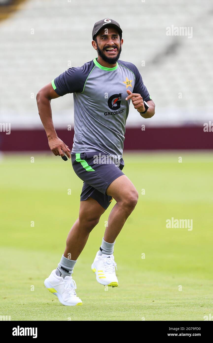 Pakistan's Hasan Ali during the nets session at Edgbaston, Birmingham ...