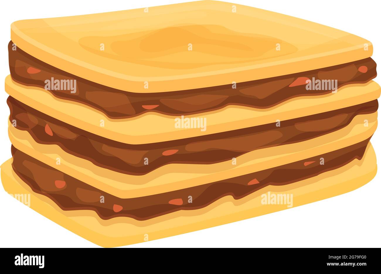 Bolognese lasagna icon cartoon vector. Lasagne pasta. Meat dish Stock ...