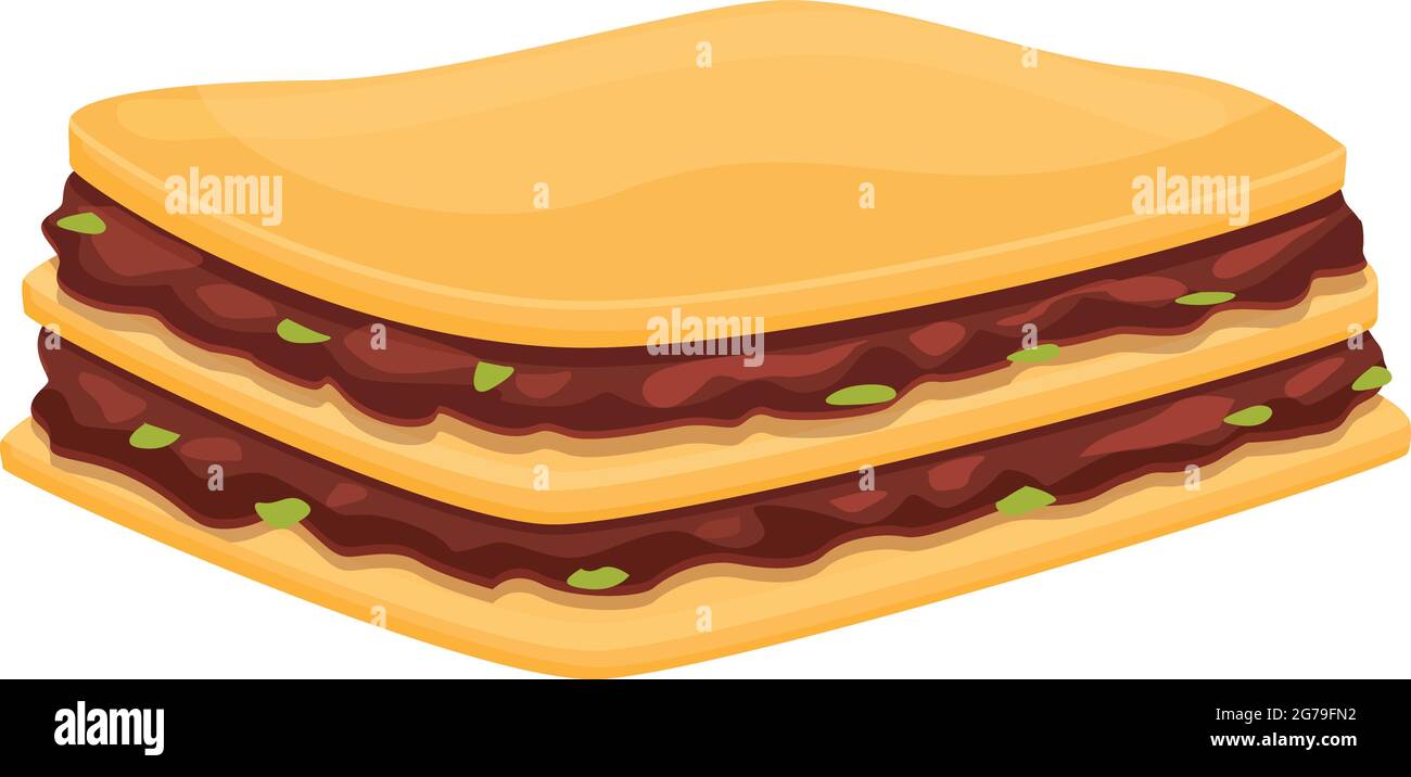 Caprese lasagna icon cartoon vector. Meat food. Italian lasagna dish ...