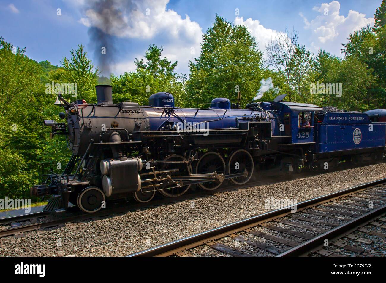 Reading Blue Mountain and Northern Railroad 425 is a 4-6-2 light ...