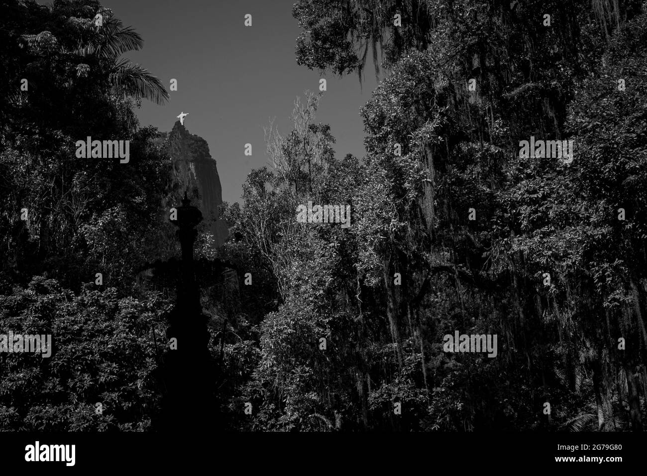 View shows mountain landscape in Black and White Stock Photos & Images ...