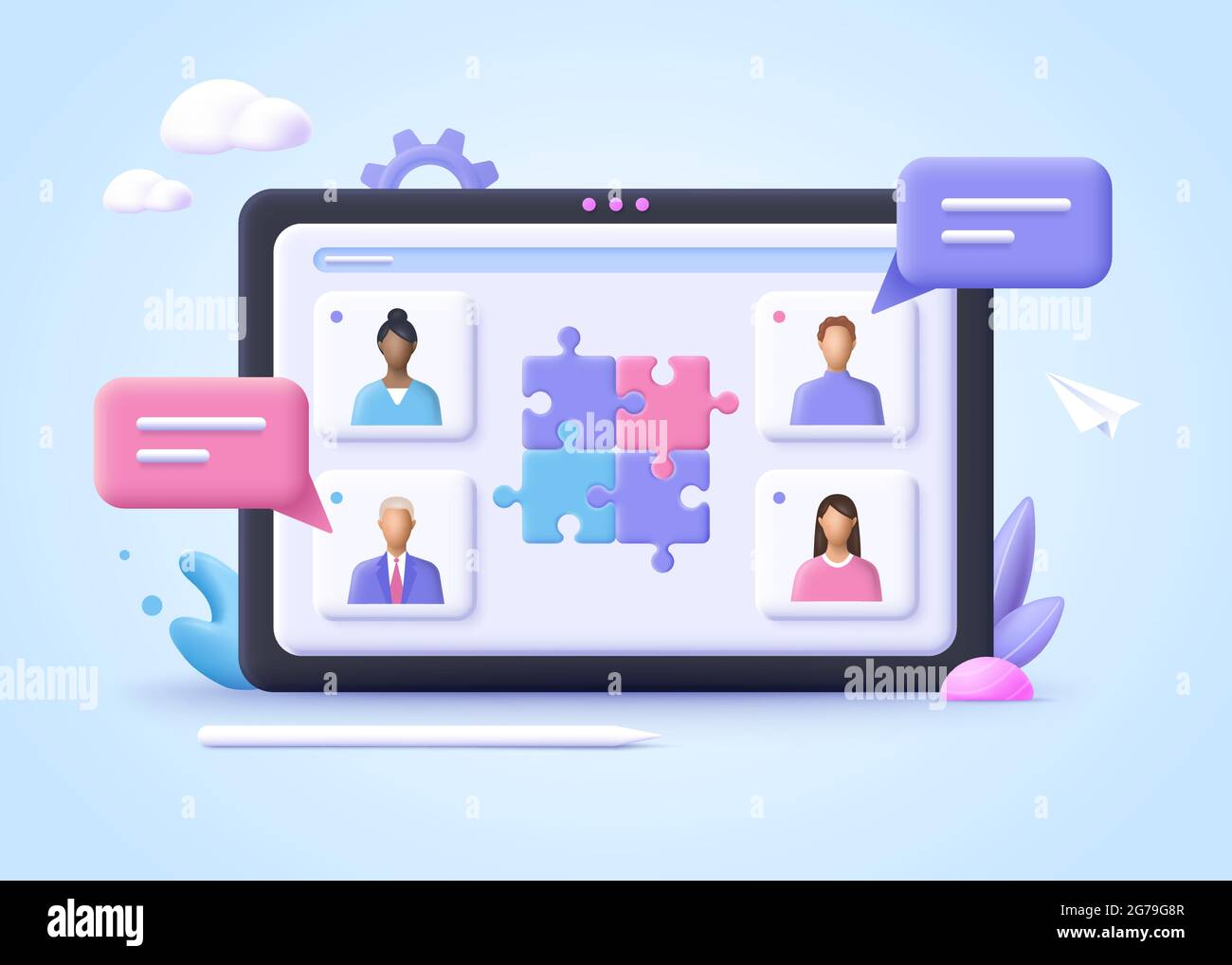 Concept of business cooperation, partnership, collaboration ...