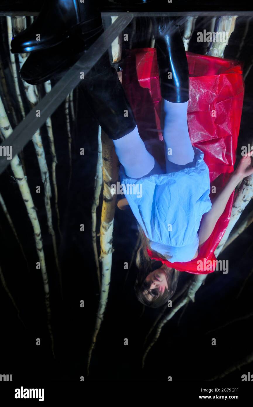 symbolism of fairy tale Little Red Riding Hood Stock Photo - Alamy