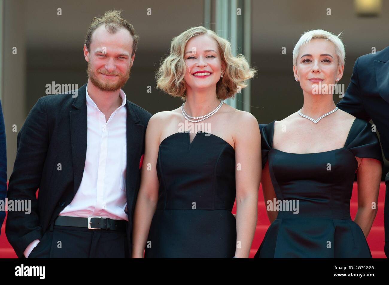 Yuriy Borisov, Yuliya Peresild, Chulpan Khamatova attending the Petrov ...