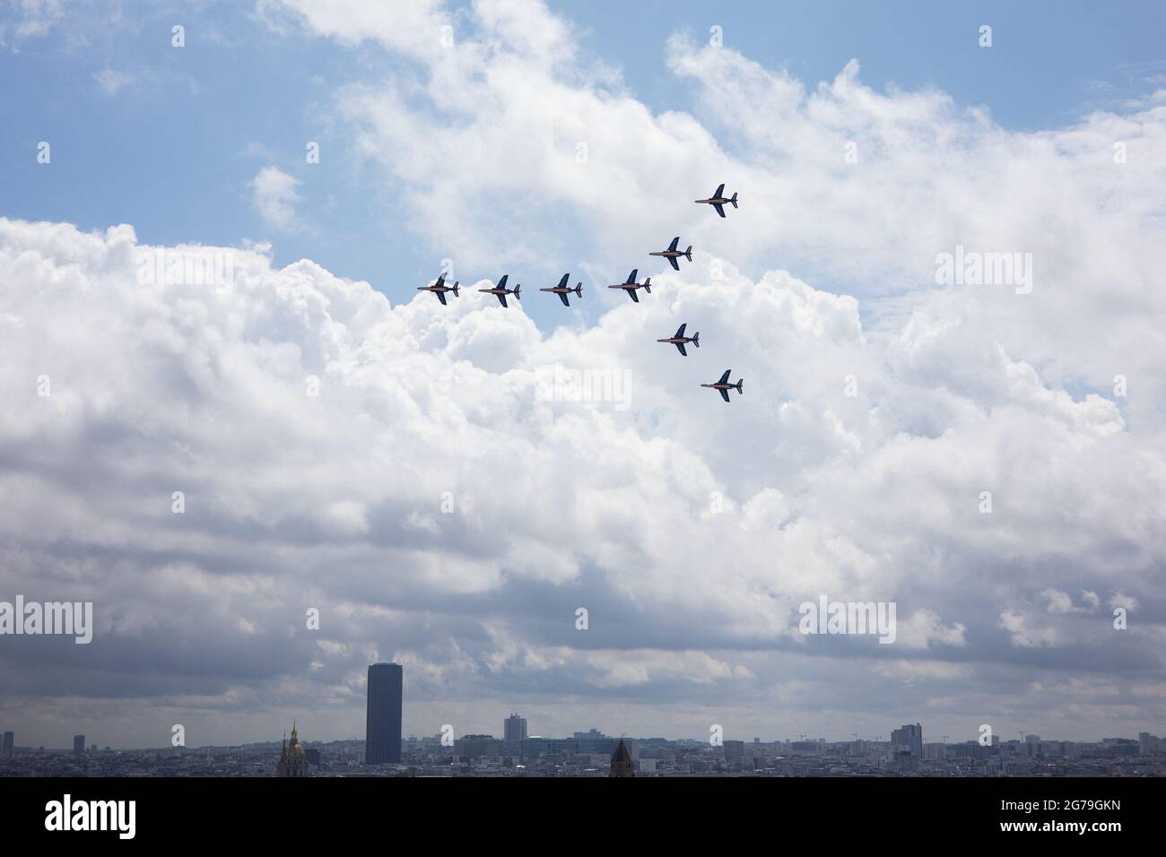 Alphajet airplanes of the French elite acrobatic flying team Patrouille ...