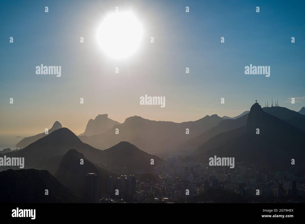 Sunset seen from Sugarloaf Mountain, Rio de Janeiro, Brazil Stock Photo ...