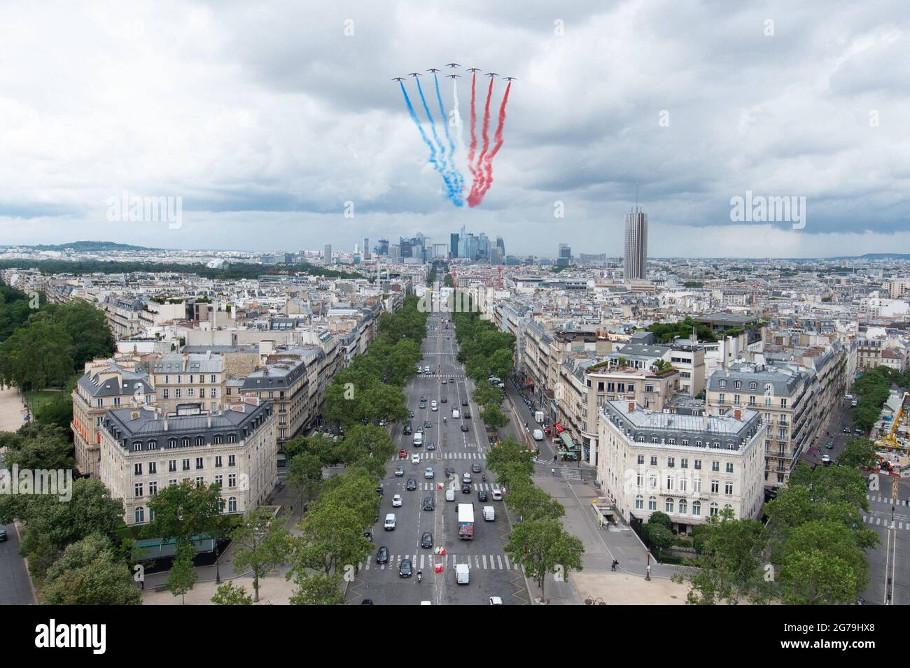 Alphajet airplanes of the French elite acrobatic flying team Patrouille ...
