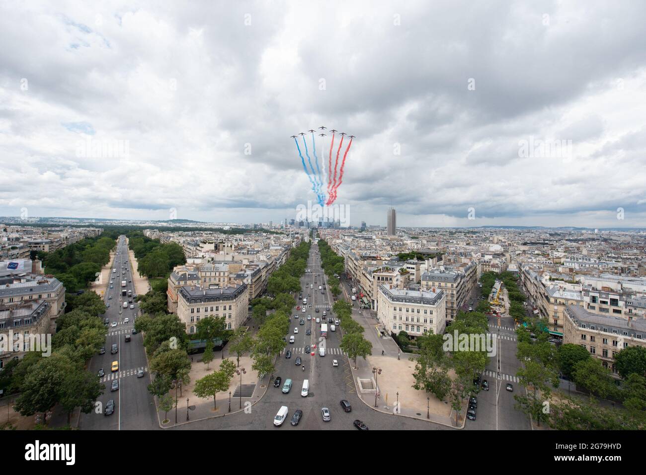 Alphajet airplanes of the French elite acrobatic flying team Patrouille ...