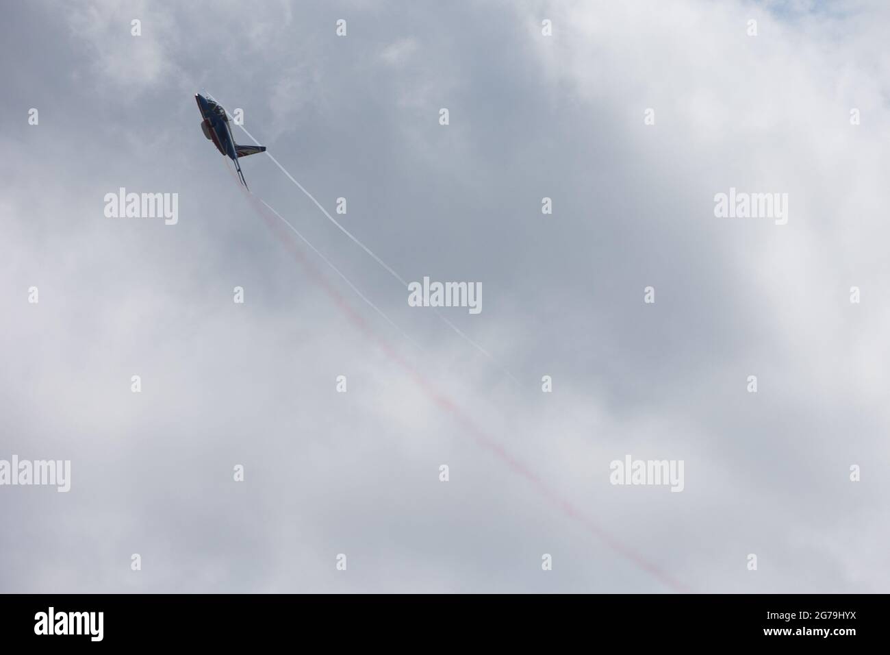 Alphajet airplanes of the French elite acrobatic flying team Patrouille ...