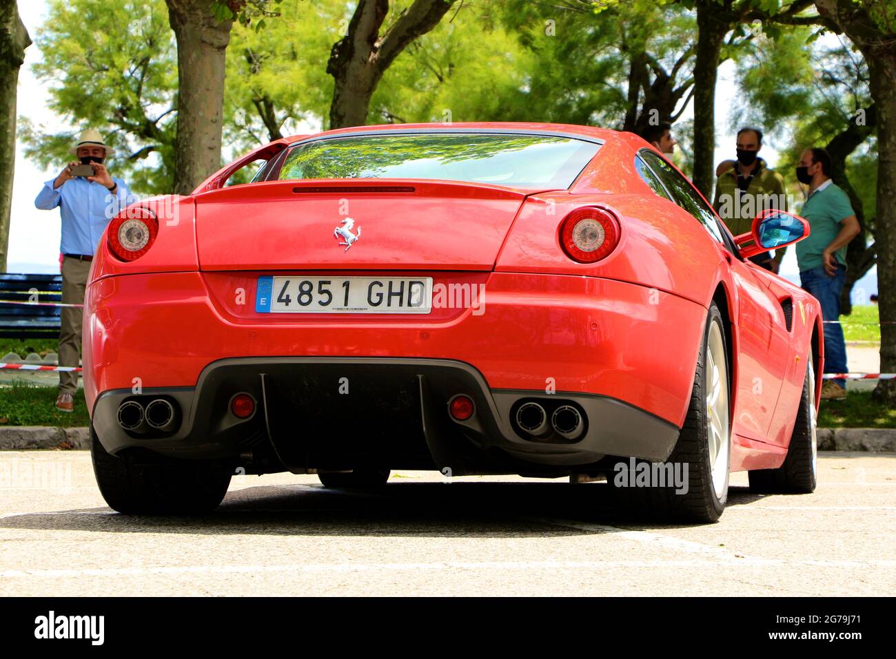 Rear view of a Ferrari 599 GTB Fioranocar parked at a Super car day ...