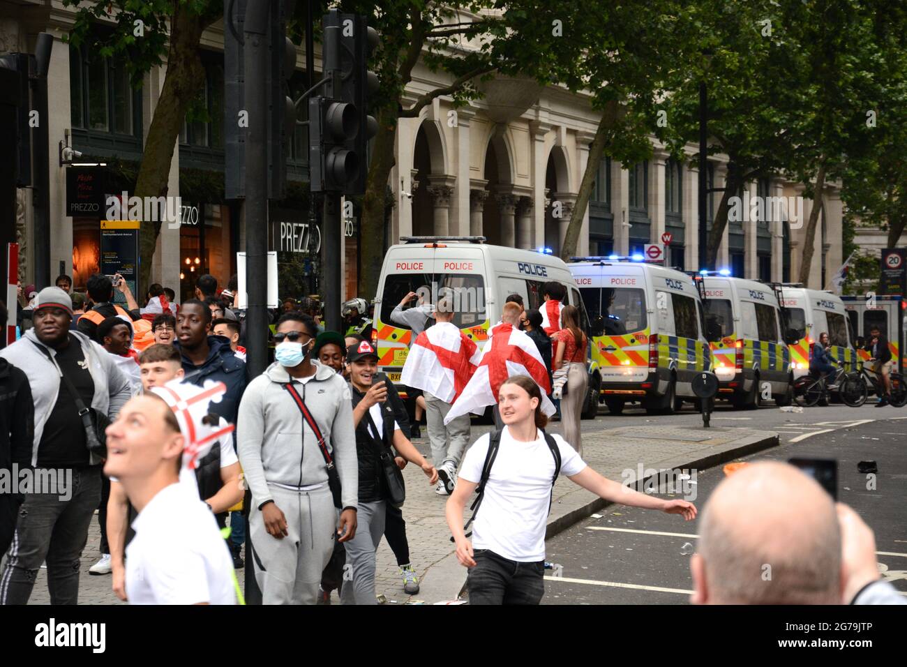 England fans gathered in central London hours before the Euros 2020 ...