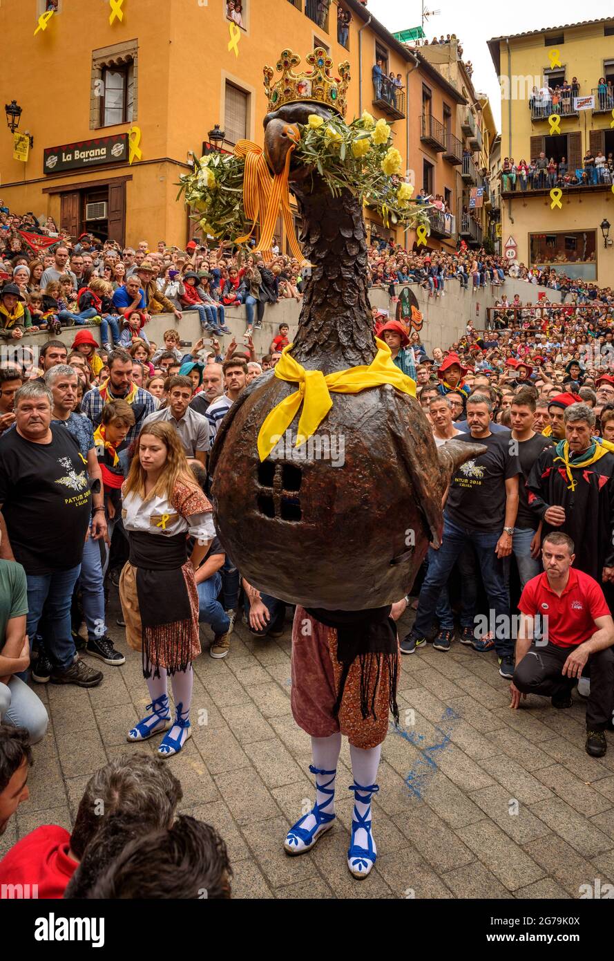 Dance of L'Àliga (the Eagle) in the Patum de Berga festival, UNESCO ...