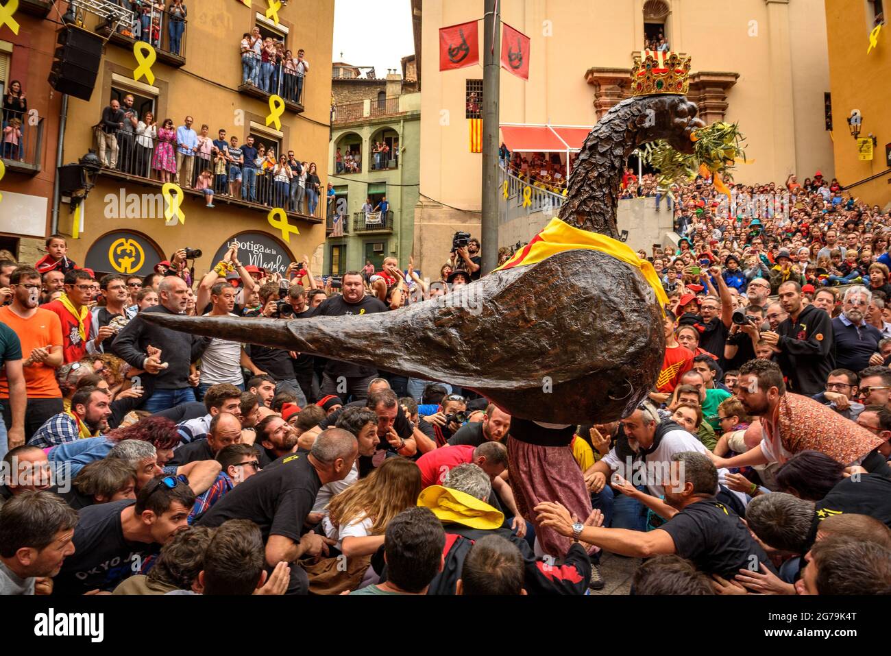 Dance of L'Àliga (the Eagle) in the Patum de Berga festival, UNESCO ...