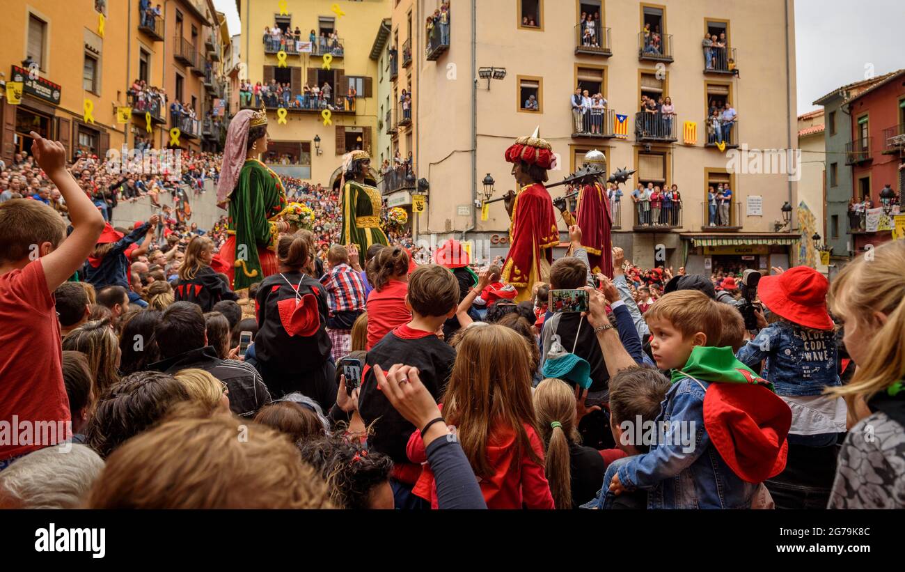Dance of the Gegants (Giants) in the Patum de Berga festival, UNESCO ...