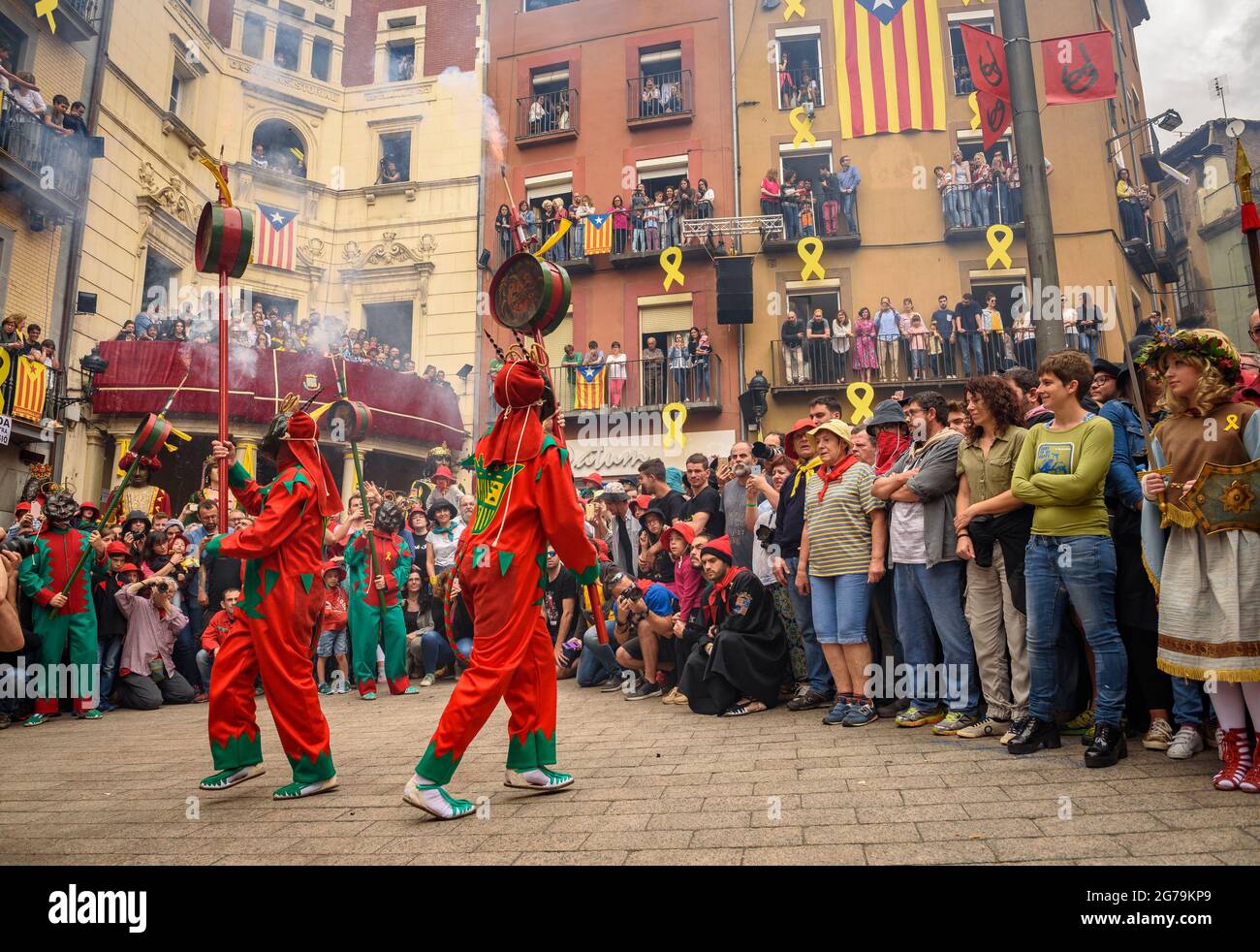 Dance of the Maces and Àngels (Angels) in the Patum de Berga festival ...