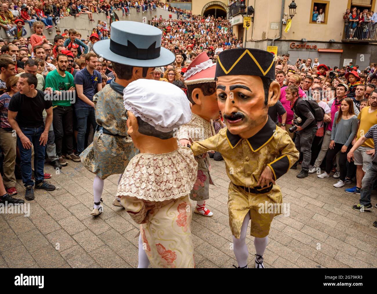 Dance of the Nans Nous (New Dwarfs) in the Patum de Berga festival ...