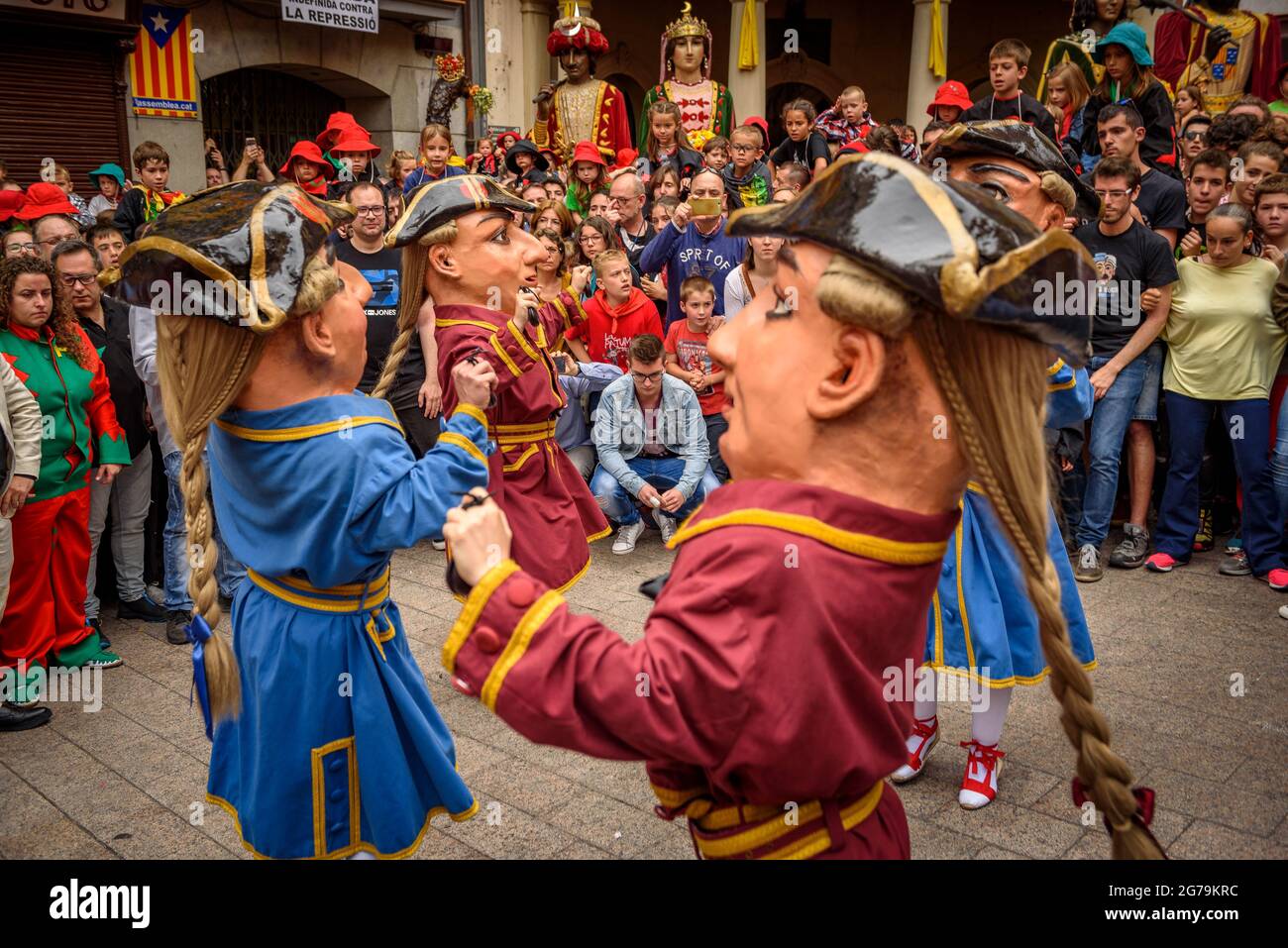 Dance of the Nans Vells (Old Dwarfs) in the Patum de Berga festival ...