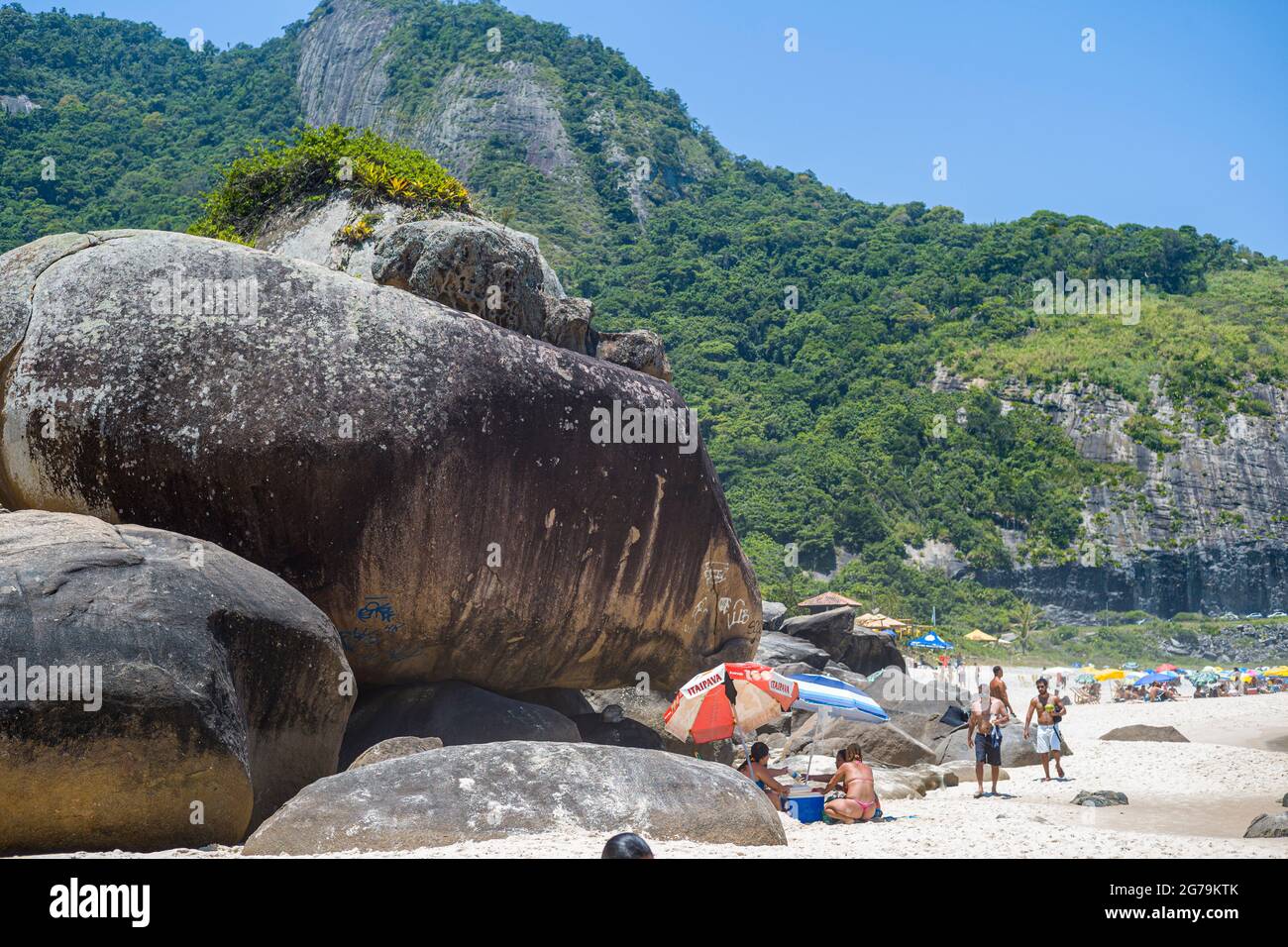 Beachlife at the beach of Prainha, west of the city of Rio de Janeiro ...