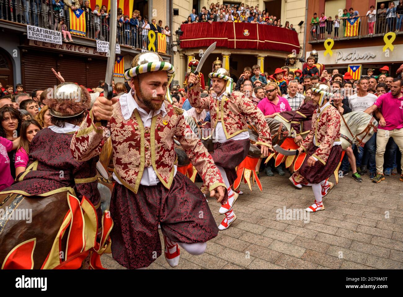 Dance of Turcs i Cavallets (Turks and Horses) in the Patum de Berga ...