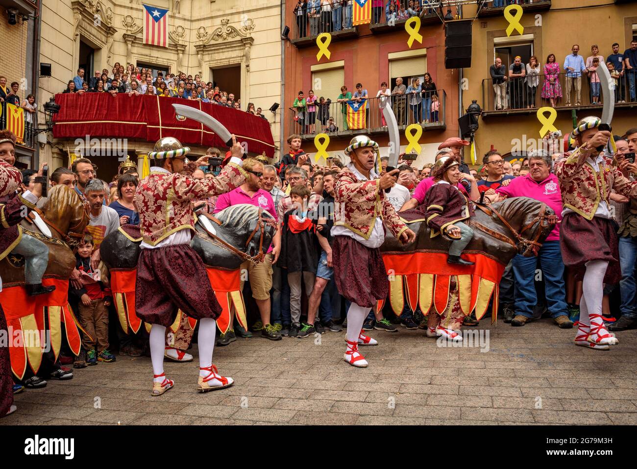 Dance of Turcs i Cavallets (Turks and Horses) in the Patum de Berga ...