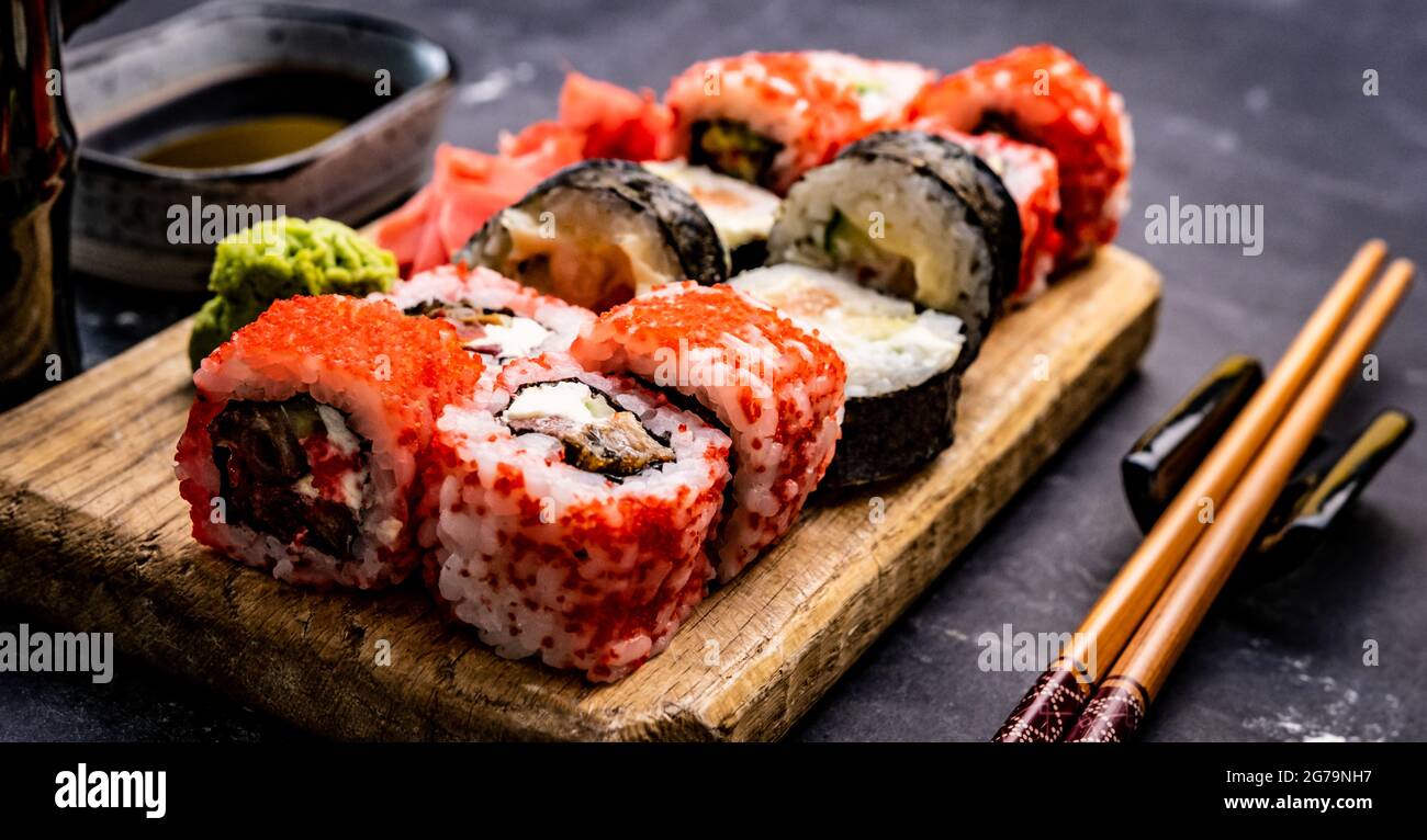 Sushi maki set Stock Photo - Alamy