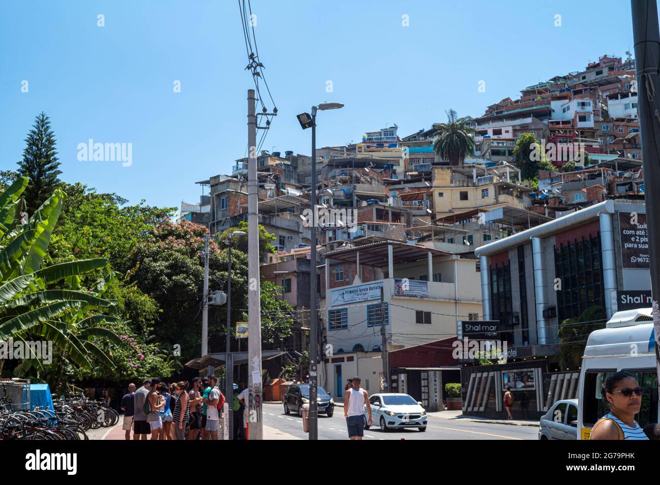 Fragile residential constructions of favela Vidigal in Rio de Janeiro ...