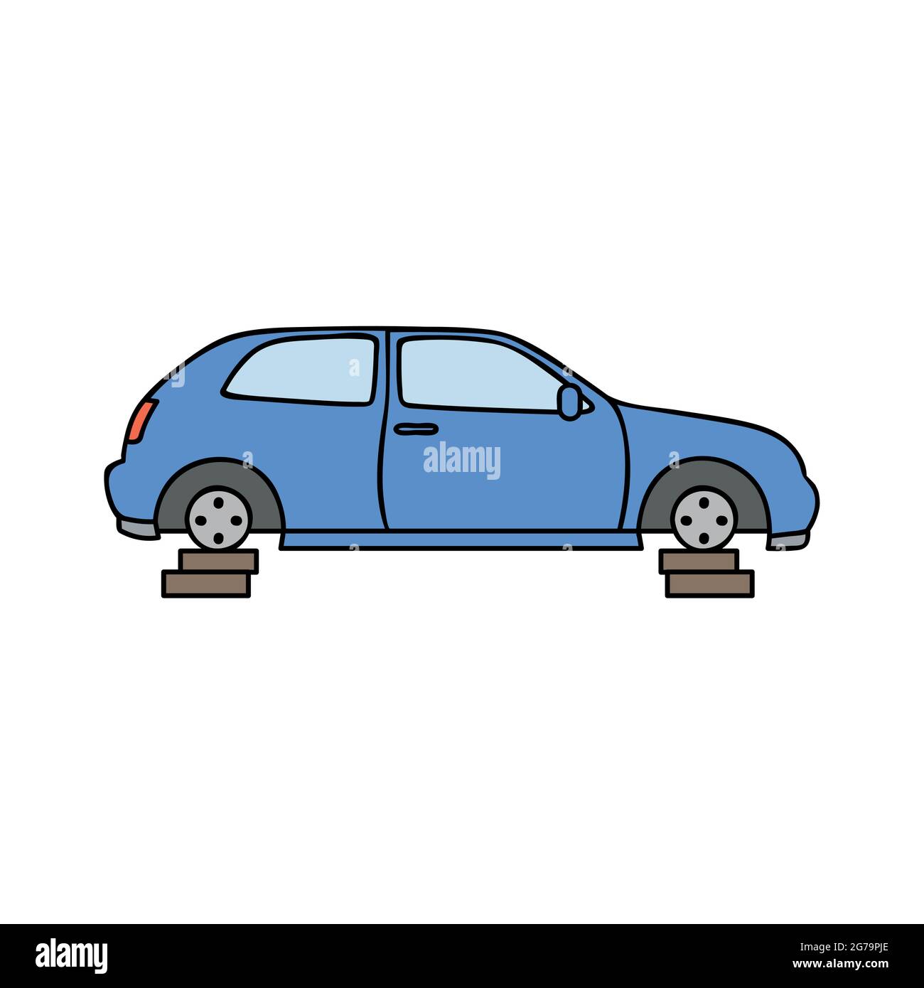 blue broken car scrap metal vector illustration Stock Vector Image ...