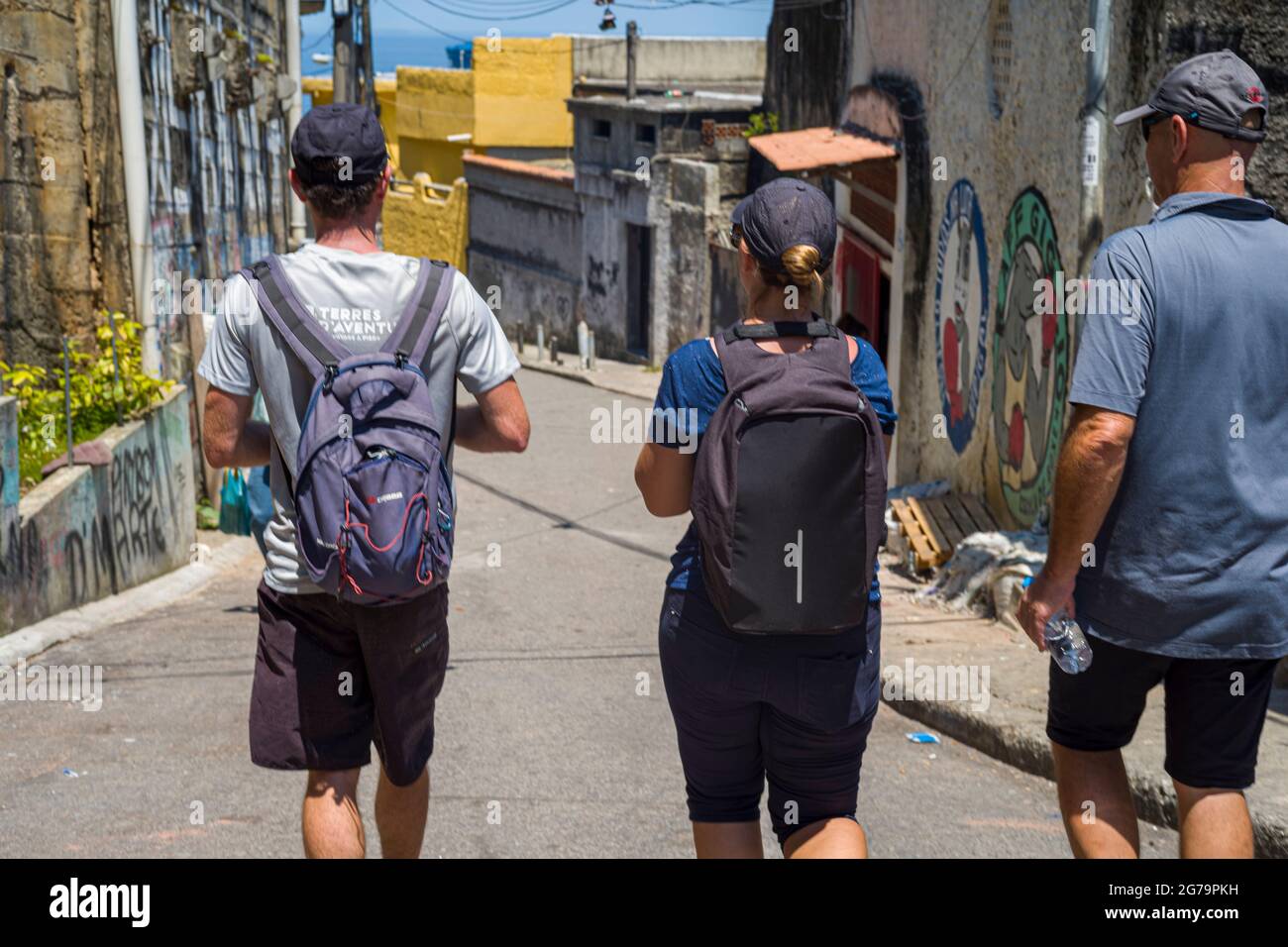 Fragile residential constructions of favela Vidigal in Rio de Janeiro ...