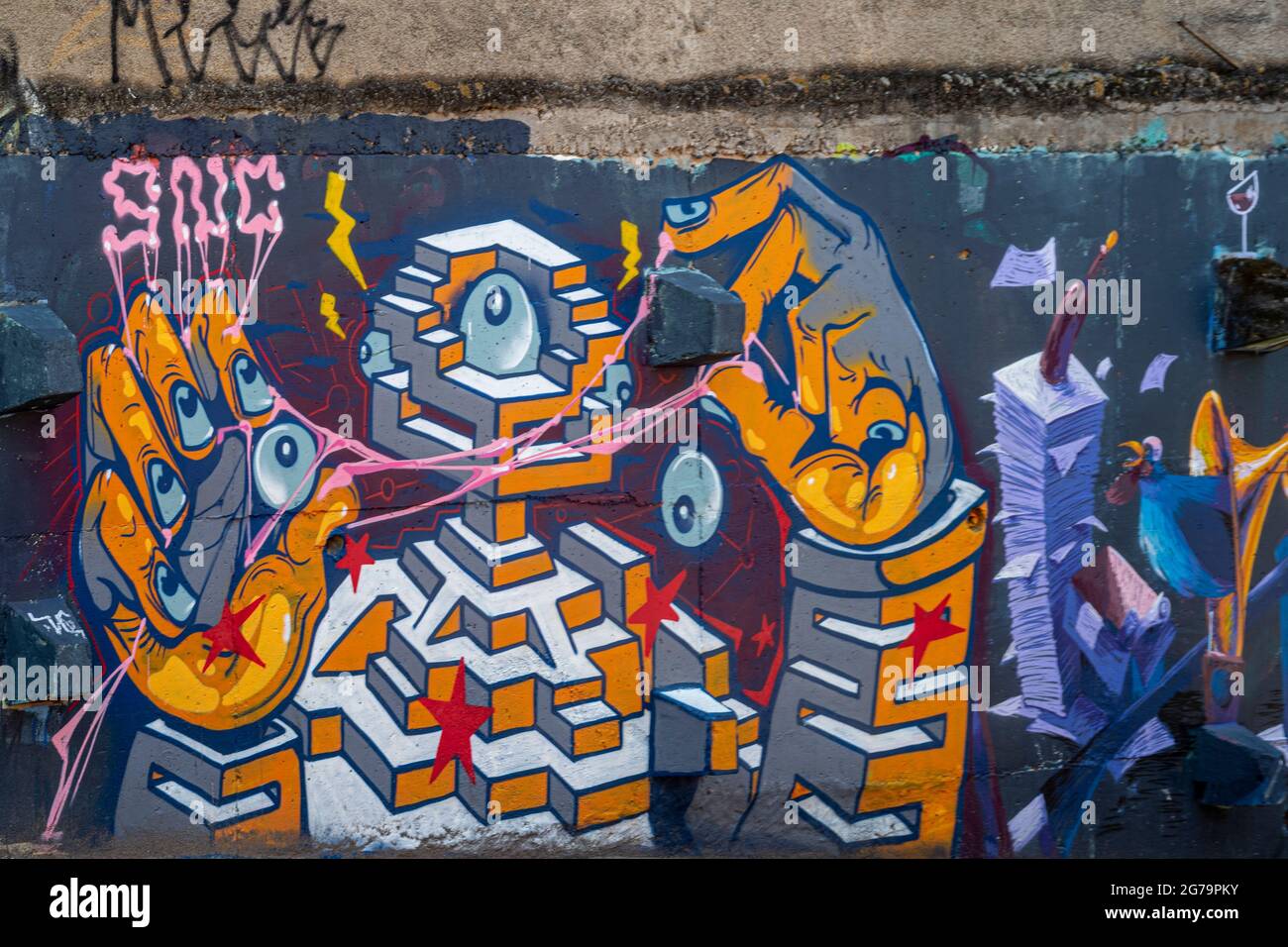 Graffiti in the favela vidigal slum - on the way up to Morro Dois ...