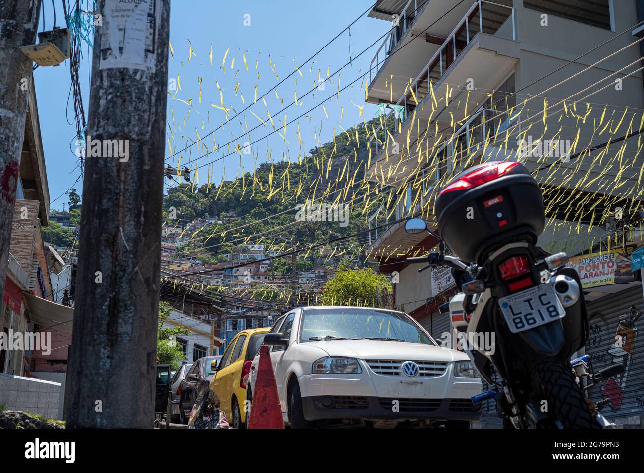 Fragile residential constructions of favela Vidigal in Rio de Janeiro ...