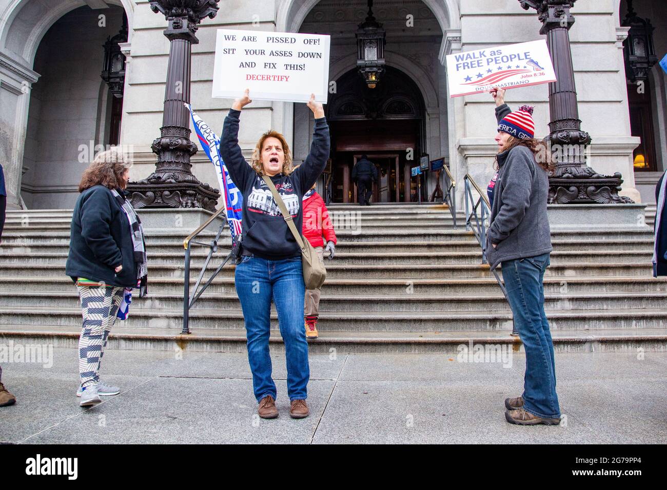 Harrisburg, United States. 05th Jan, 2021. Sandra Weyer and Pauline ...