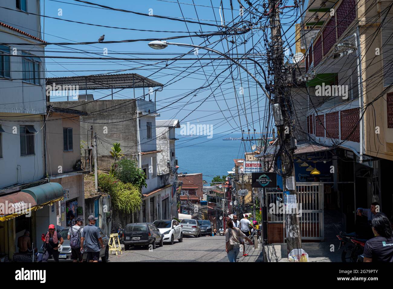 Fragile residential constructions of favela Vidigal in Rio de Janeiro ...