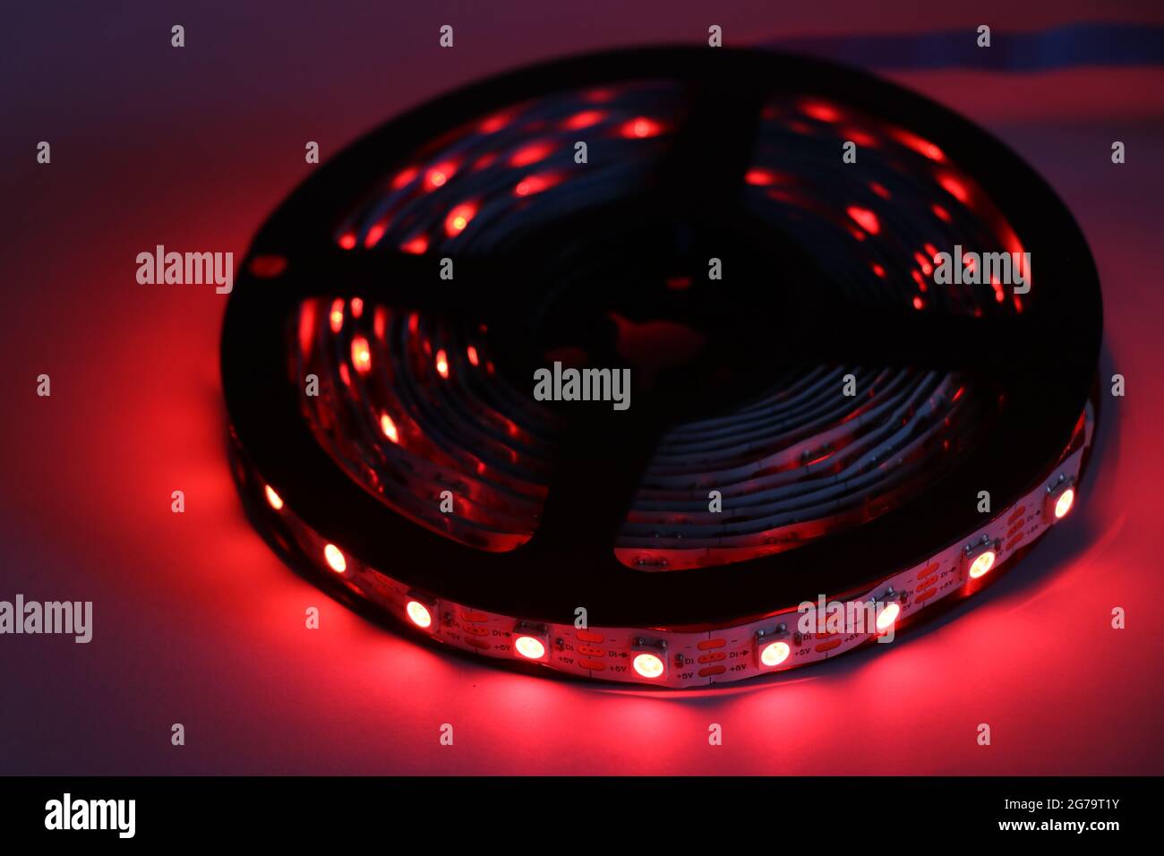 Red color light emitting diode in a strip Stock Photo - Alamy