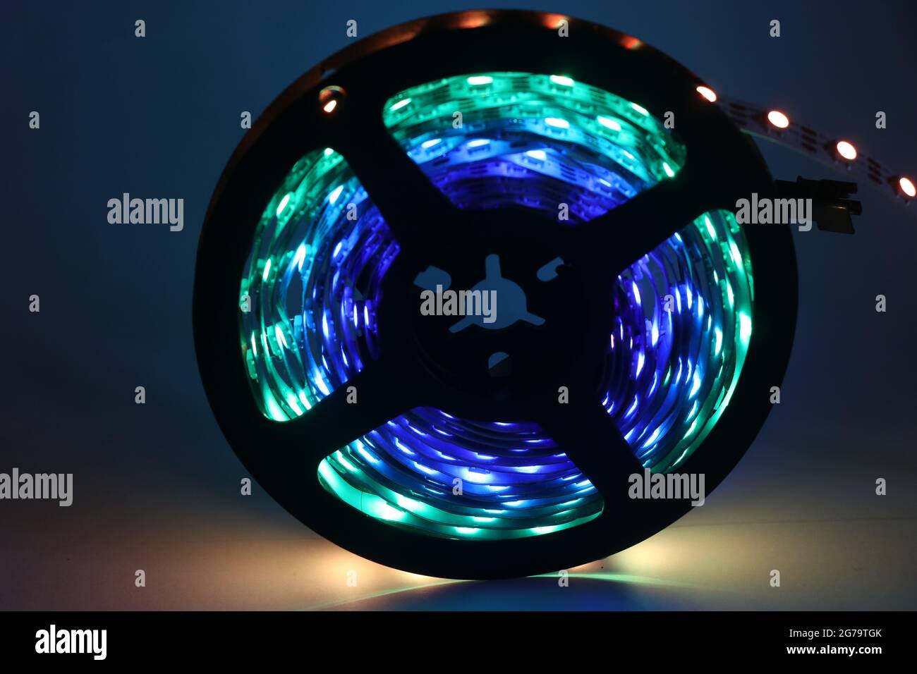 LED light strip on which different colors can be changes using ...