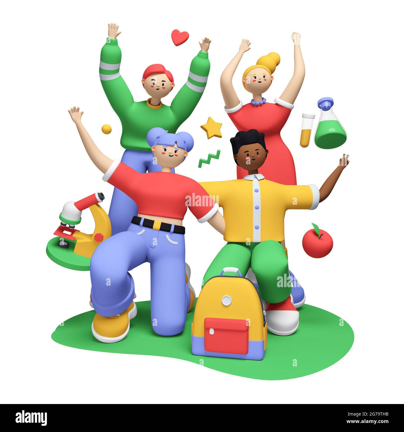 Students smile girl girls Cut Out Stock Images & Pictures - Alamy