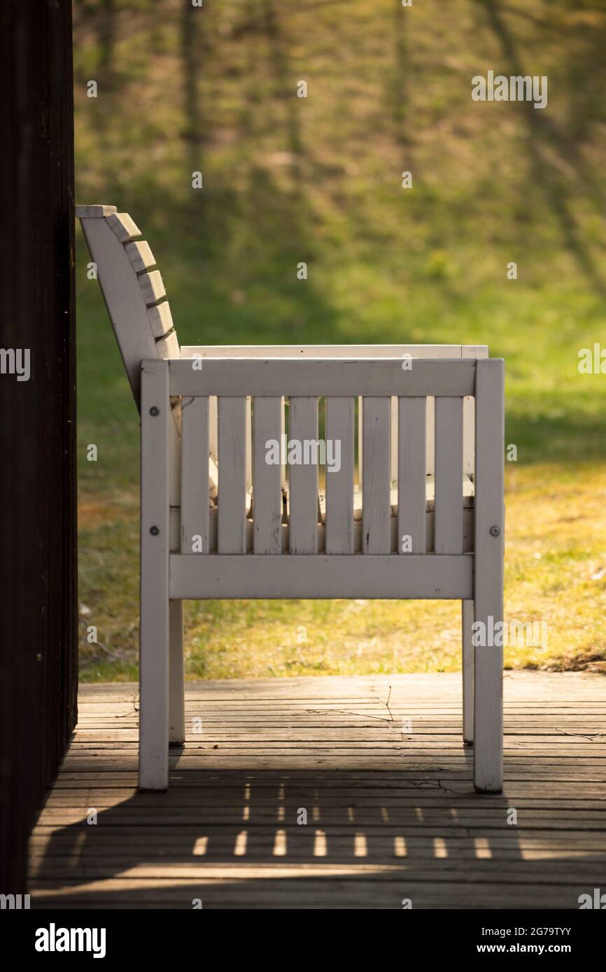 Side view of a wooden garden chair hi-res stock photography and images ...