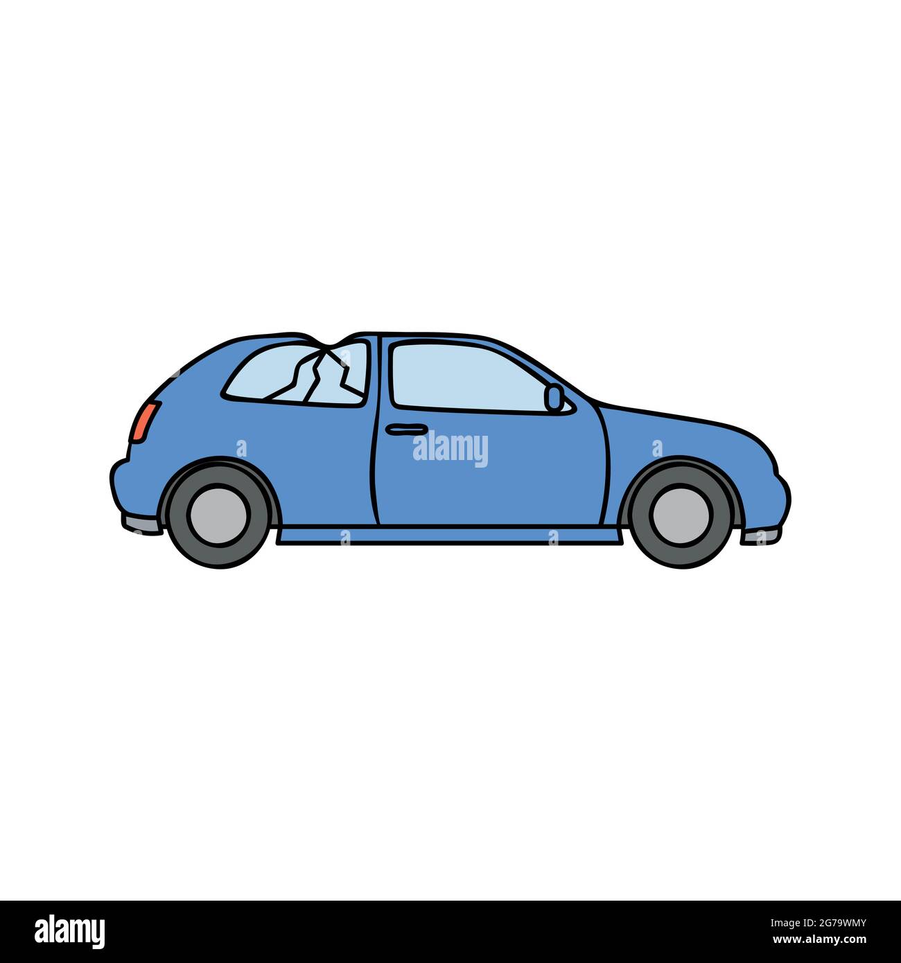 blue broken car scrap metal vector illustration Stock Vector Image ...