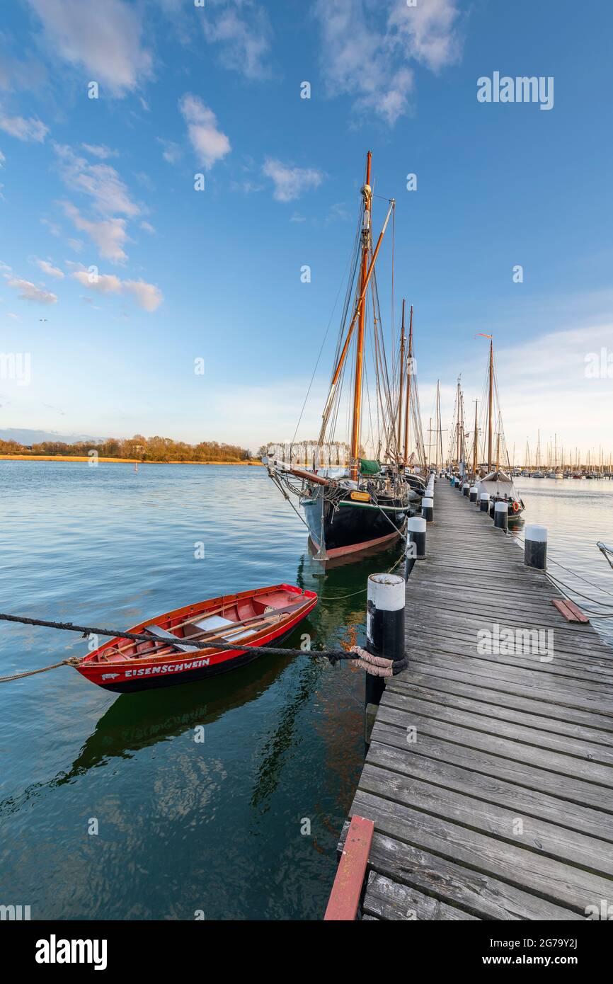 Ships in the museum harbor in Kappeln, Schleswig-Holstein Stock Photo ...