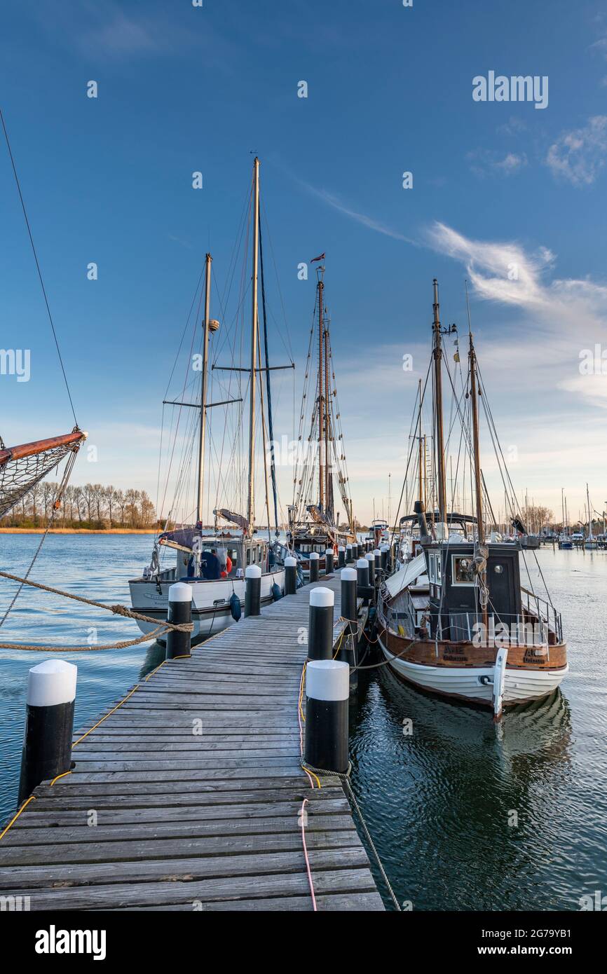 Ships in the museum harbor in Kappeln, Schleswig-Holstein Stock Photo ...