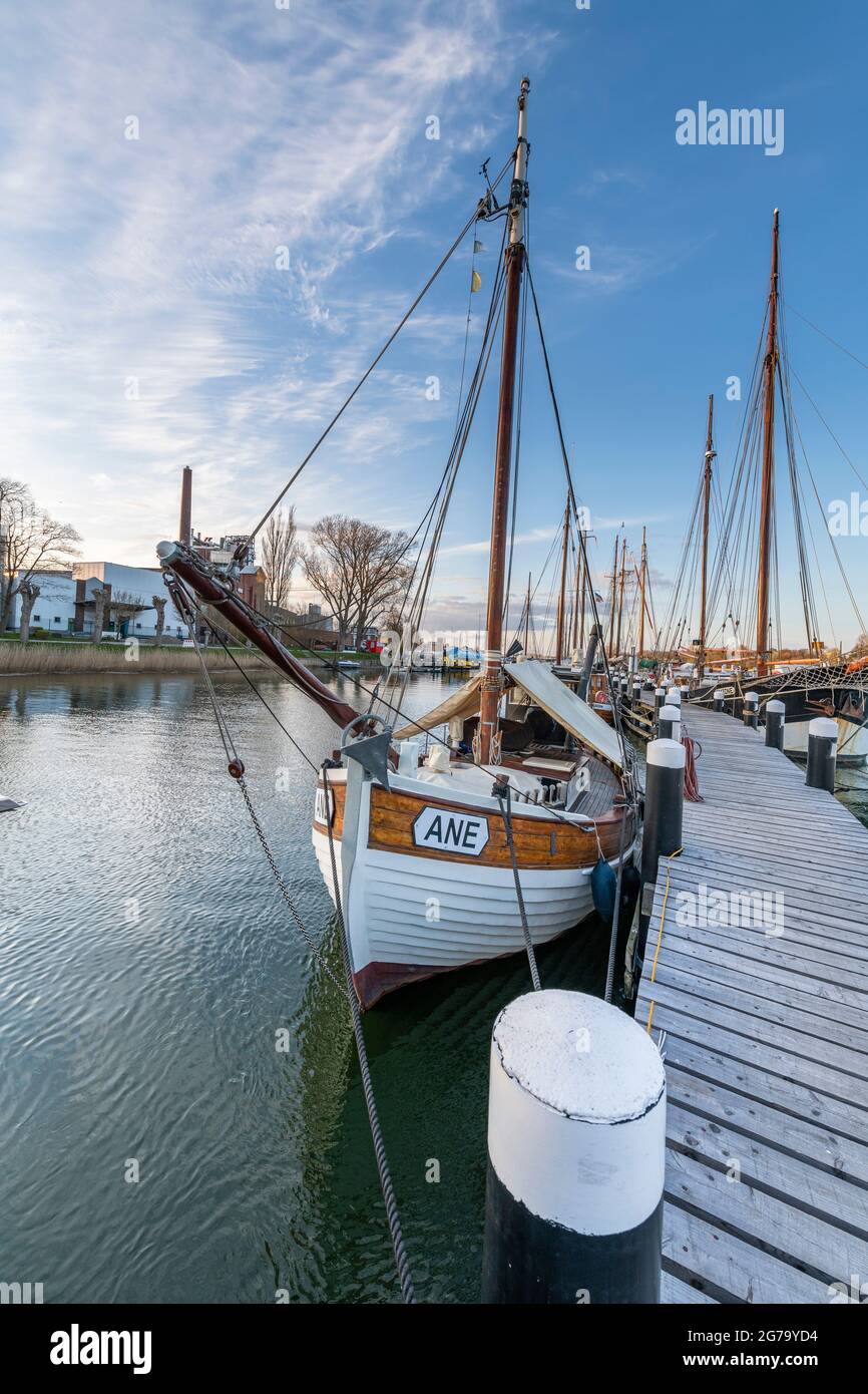 Ships in the museum harbor in Kappeln, Schleswig-Holstein Stock Photo ...