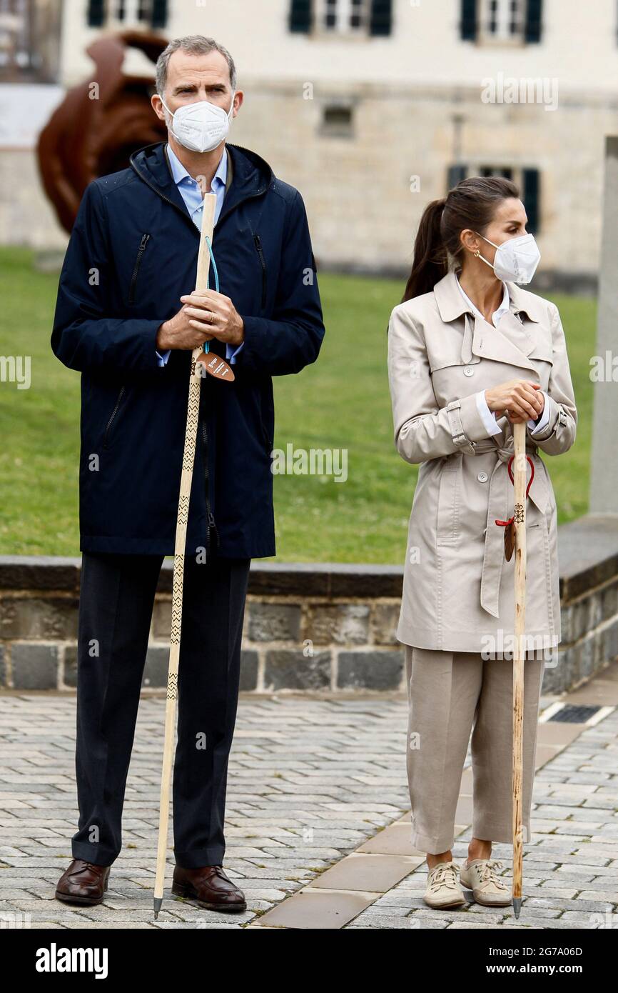 King Felipe and Queen Letizia visit the beginning of St James way at ...